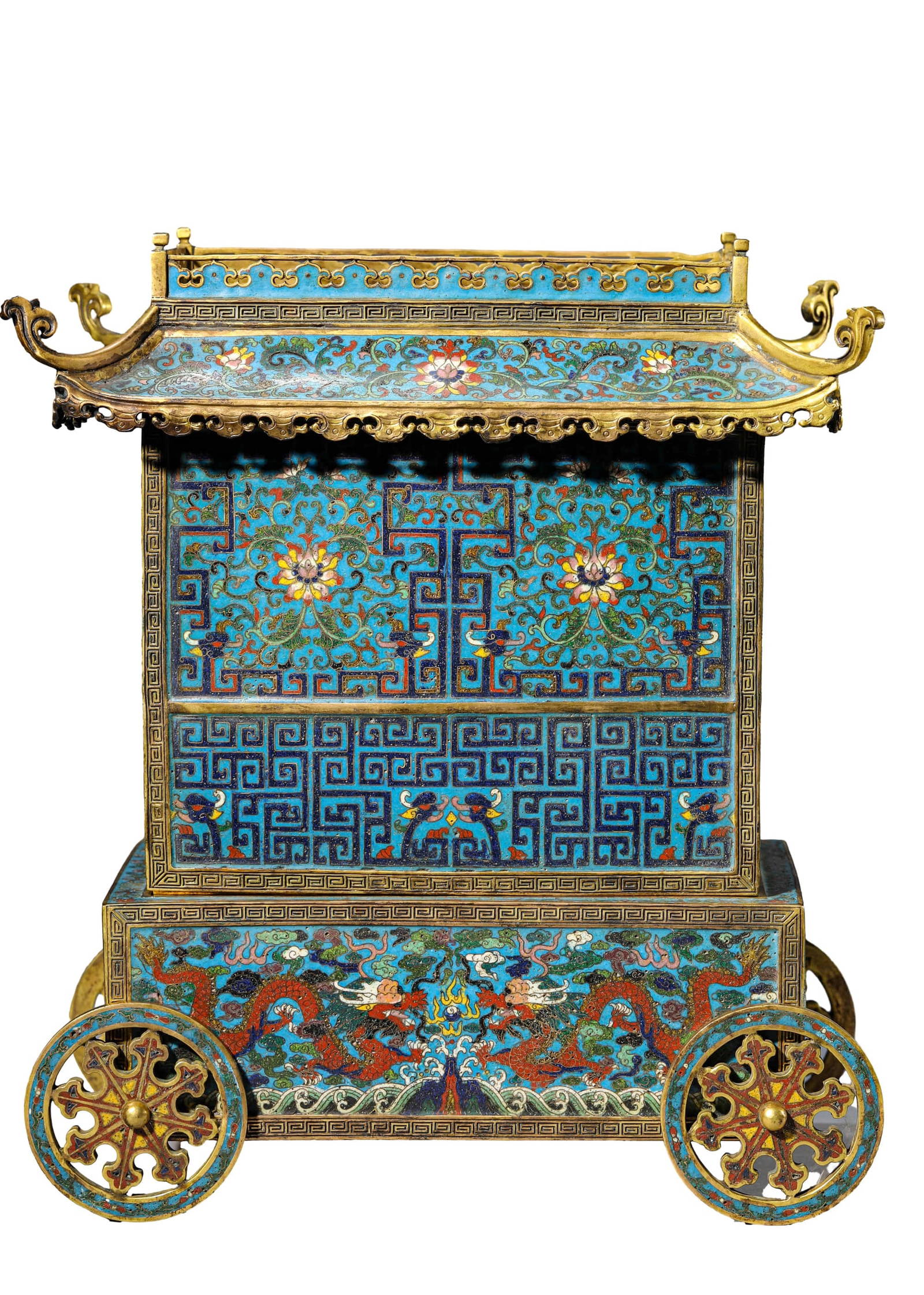 A Cloisonné Enamel Dragon Cart Auction
