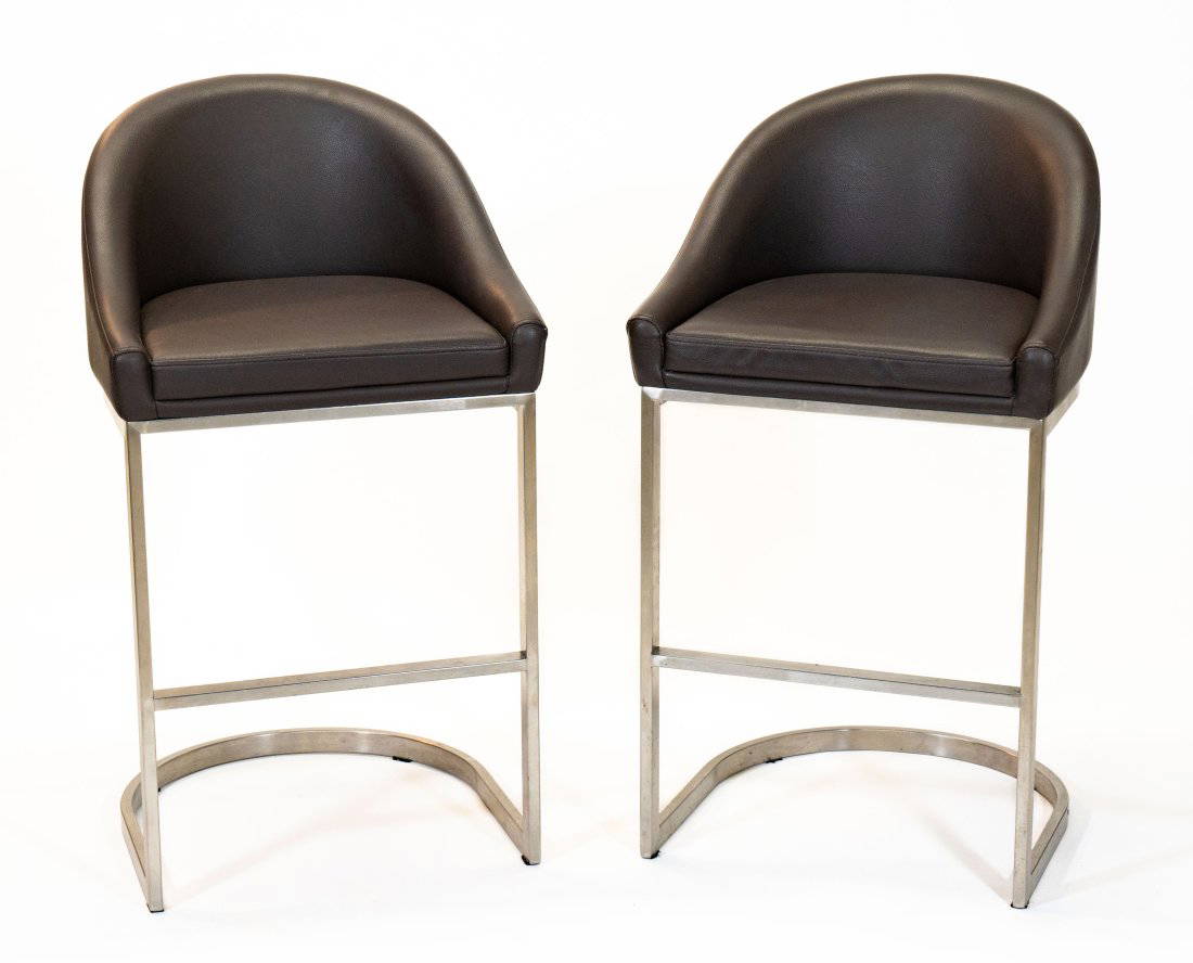 Pair Otis Bar Stools From Matrix Imports Auction