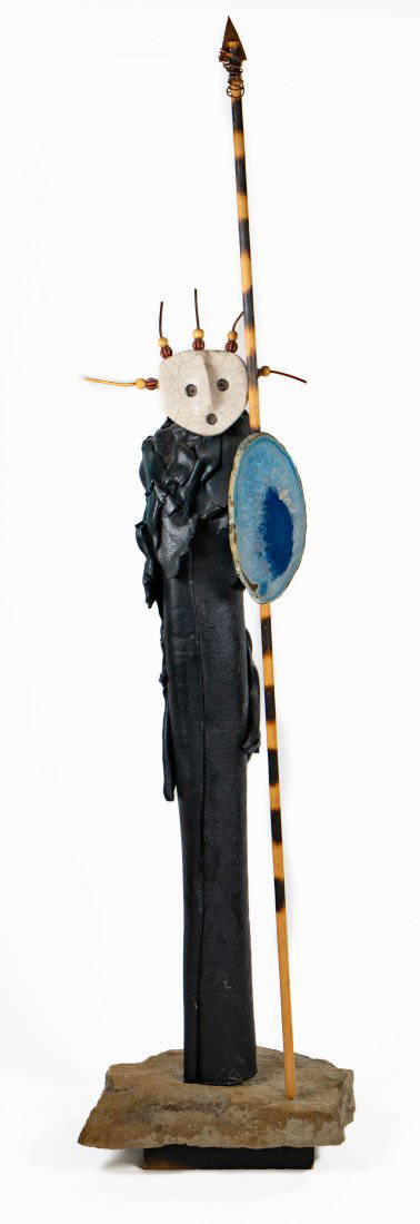 Alan Burris Glazed Pottery "ancient Ones" Fetish With Spear And Geode ...