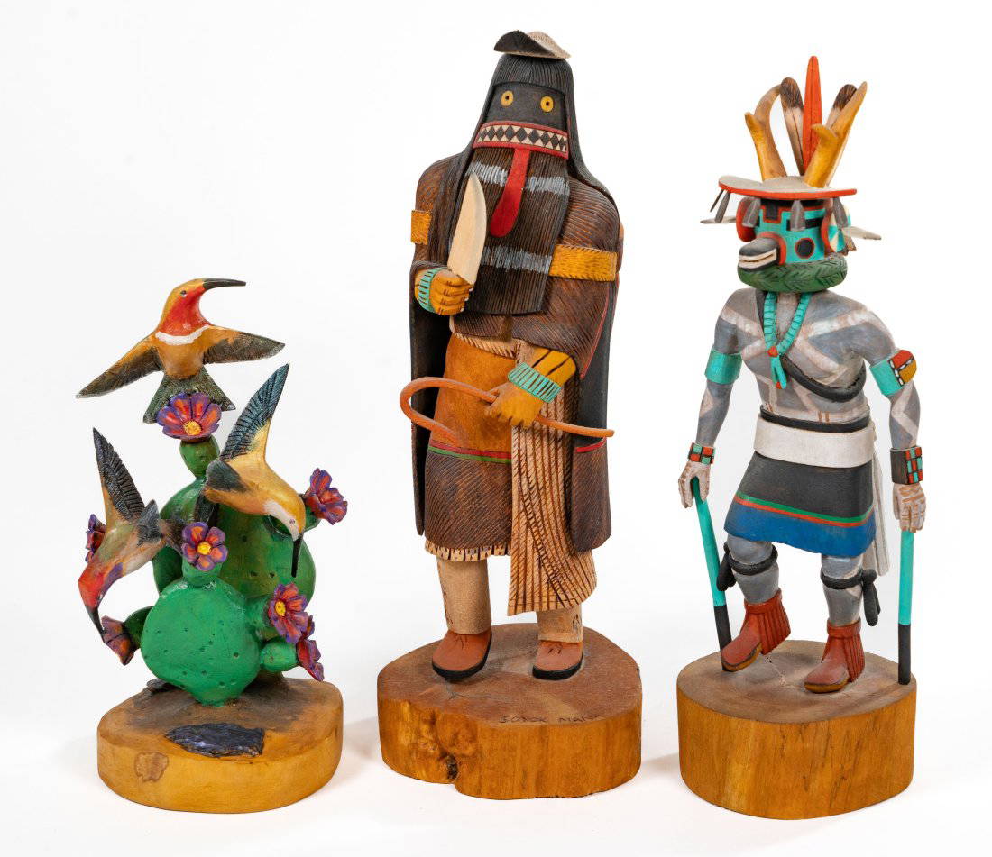 Three (3) Kachina Dolls - Ivan Jackson, Carson Chee, Ramon Albert Auction