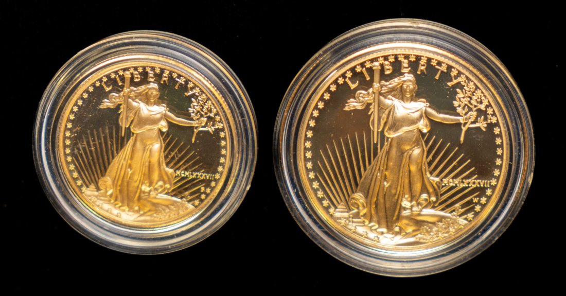 1987 United States 1.5ozt Gold Eagle Proof Set In Packaging Auction