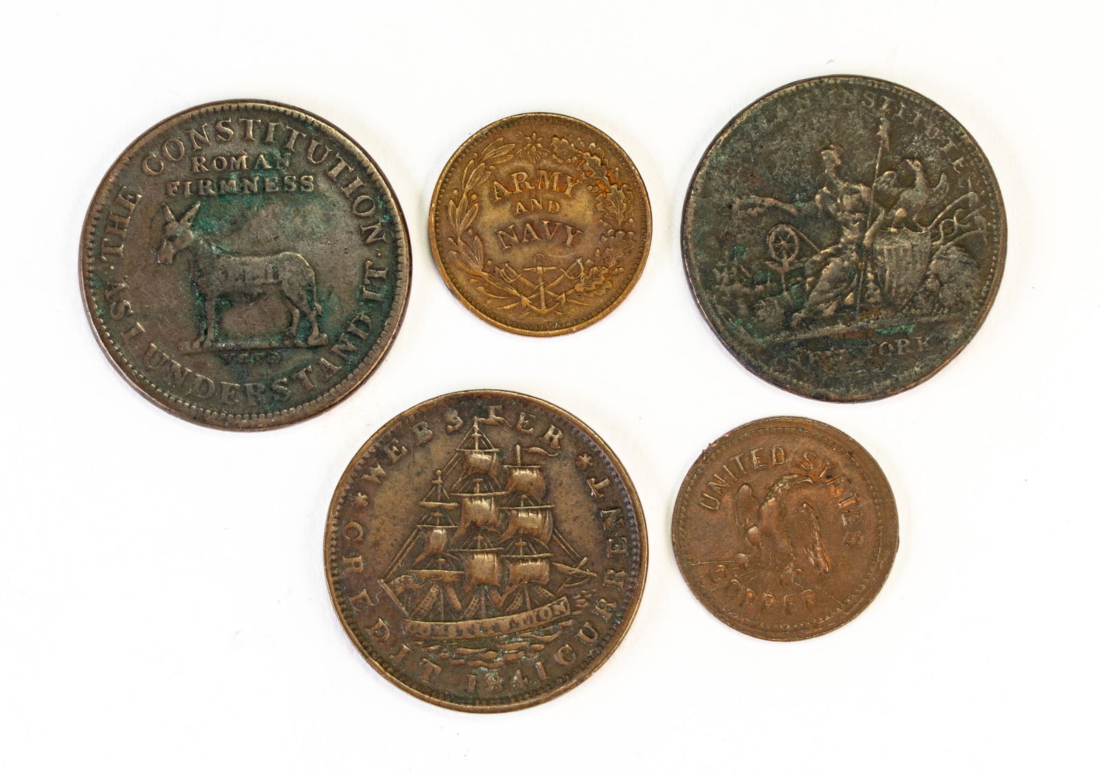 Five (5) Us Copper Tokens Auction