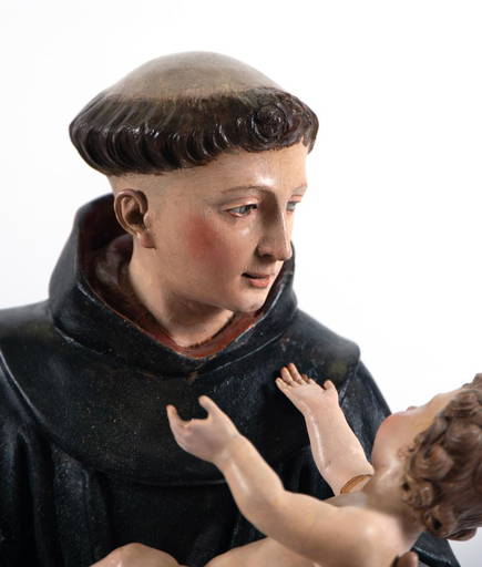 Important Carving of Saint Anthony of Padua, circle of Nicola Fumo ...