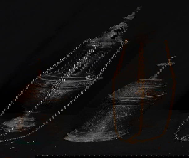 Gothic Censer And Pyx In Bronze From The 15th Century