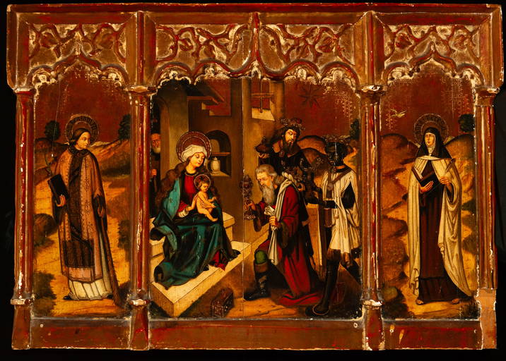 Adoration Of The Three Wise Men, Great Neo Gothic Triptych According To ...