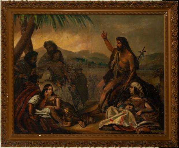 18th Century Colonial School Saint John Preaching In The Desert