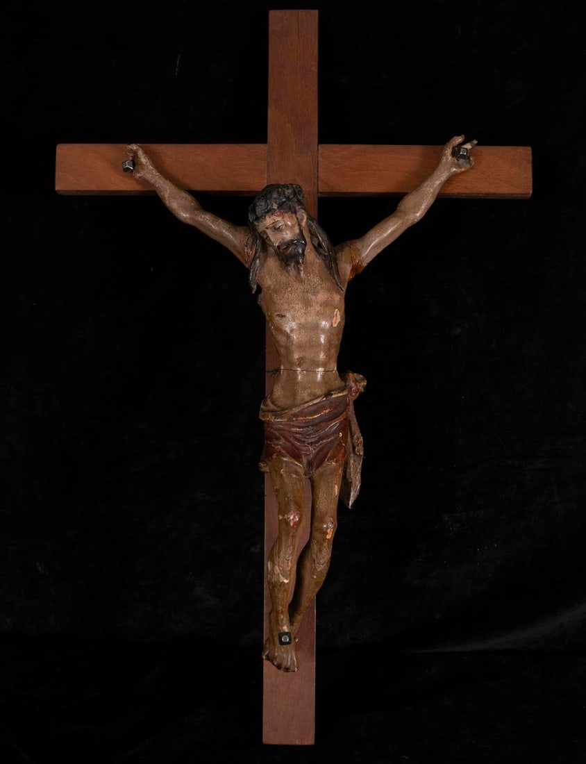 New Spanish Christ On The Cross, Mexican Colonial Work From Puebla From ...