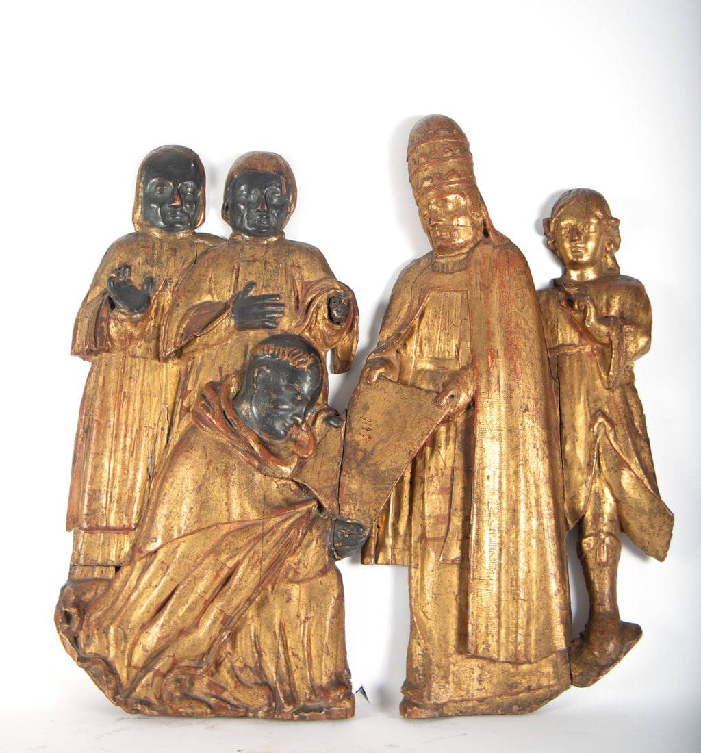 Important Late Gothic Relief Depicting Monks Reading A Bishop's Edict ...