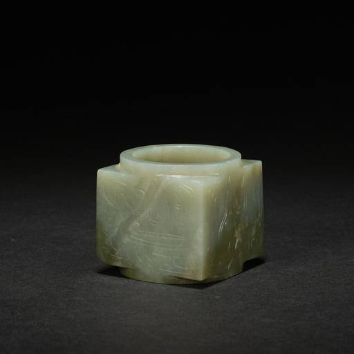 A Green Jade Cong, Ming Dynasty