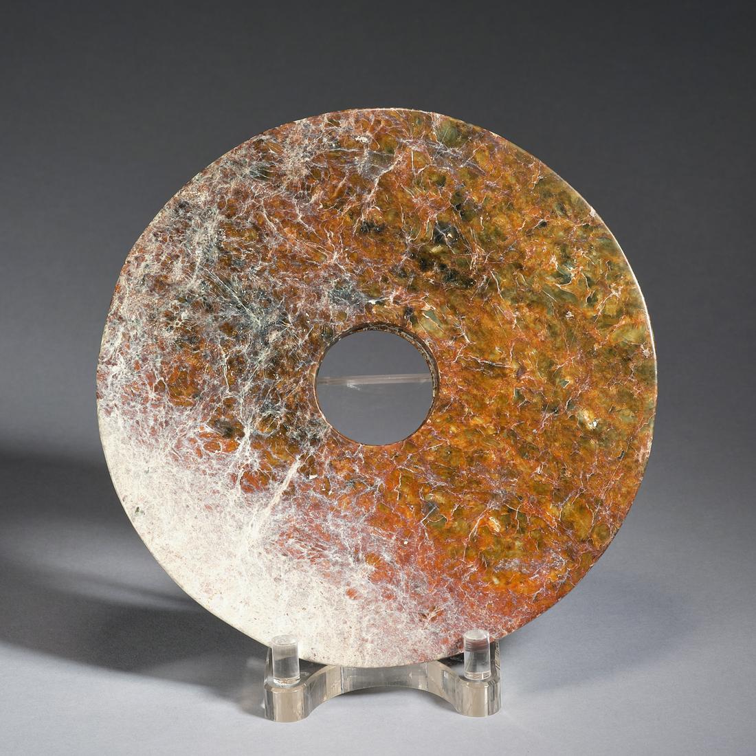A Large Jade Bi Disc, Neolithic Period, Liangzhu Culture