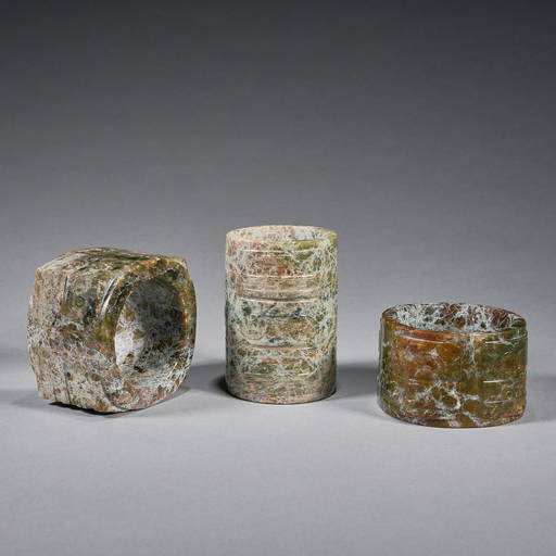 A set of three,jade cong, Neolithic period, Liangzhu culture - Jan 07 ...