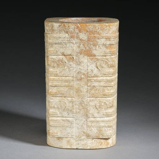 A rare calcified jade cong, Neolithic period, Liangzhu culture - Jan 07 ...