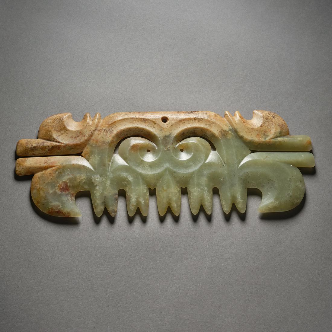 A jade 'cloud scroll' pendant, Neolithic period, Hongshan culture ...