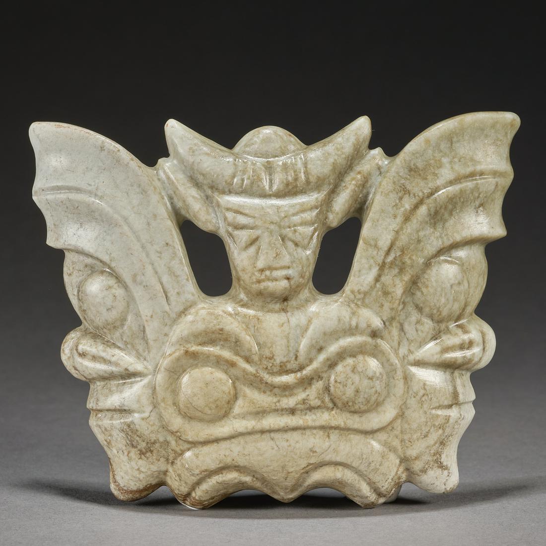 A very rare jade 'humanoid figure' pendant Neolithic period, Hongshan ...