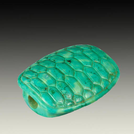 A Turquoise 'turtle Shell' Carving,qing Dynasty