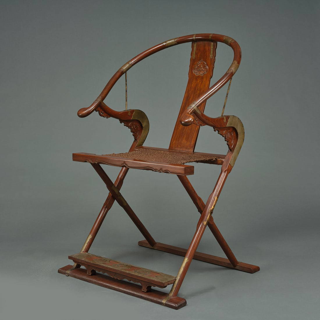 A Huanghuali Folding Horseshoe-back Armchair (jiaoyi),76cm*65cm*115cm ...