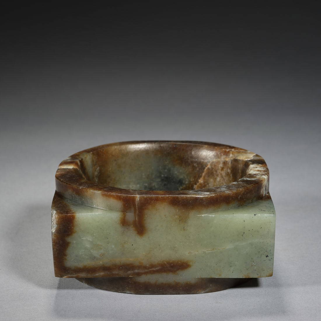 A Brown And Celadon Jade Cong,neolithic Period, Liangzhu Culture Auction