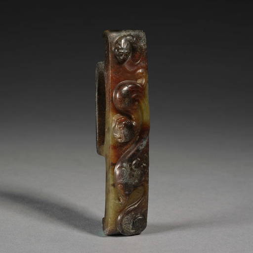 Antique Chinese Hetian Jade 'chilong' Sword Slide,warring States