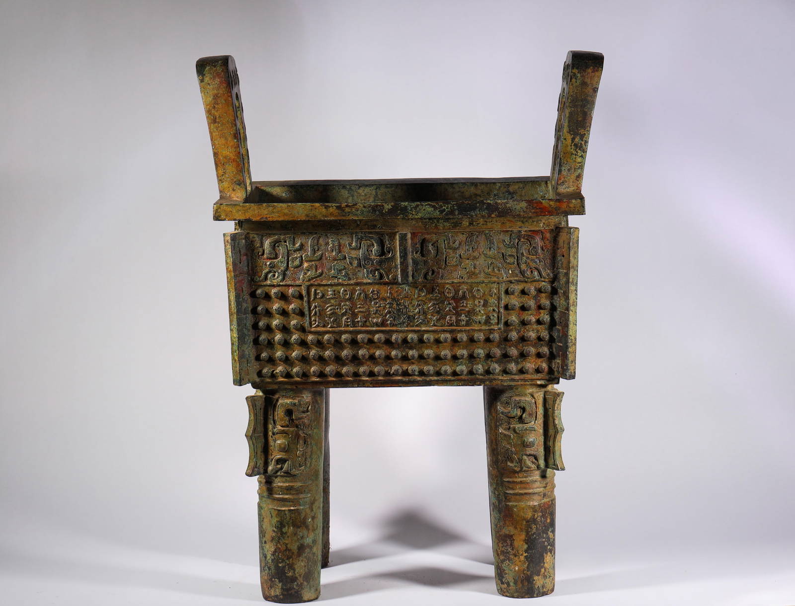 Large Bronze Cauldron With Inscriptions And Taotie Motifs, Han Dynasty ...