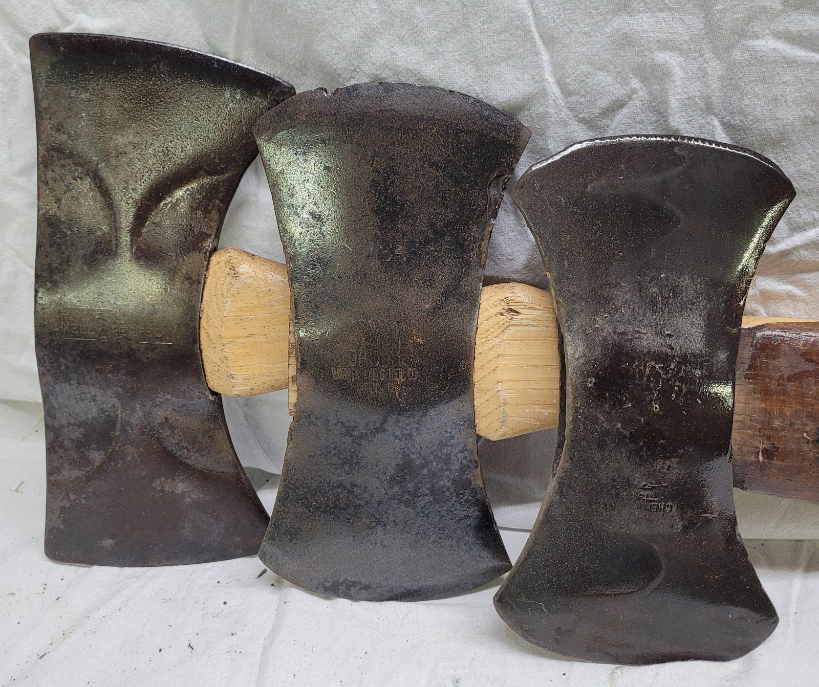 (3) Double Head Axe - Sager Chemical Axe 1939 4 .5" X 32 .5", Sager Axe ...