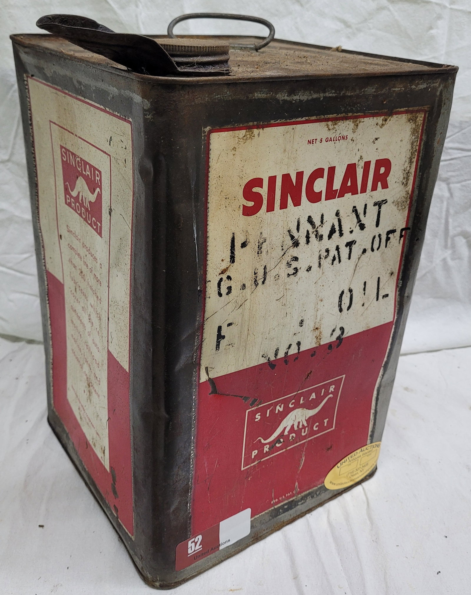Sinclair 5. Gal Oil Can