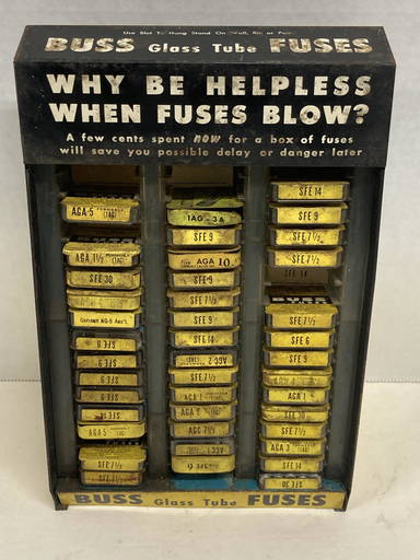 Vintage Advertising Metal Buss Automotive Fuse Display