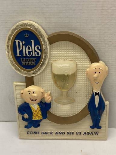 Vintage Piels Lite Beer Advertising Sign 1957