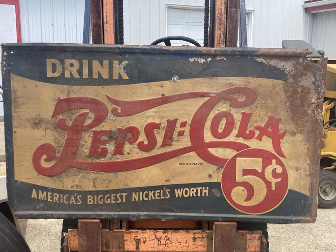 Huge Vintage Drink Pepsi Cola Metal Sign