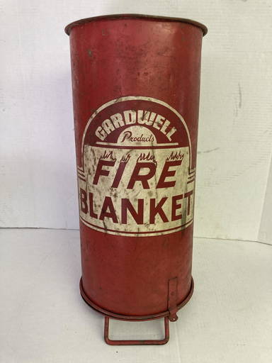 Vintage Gardwell Fire Blanket Canister Container