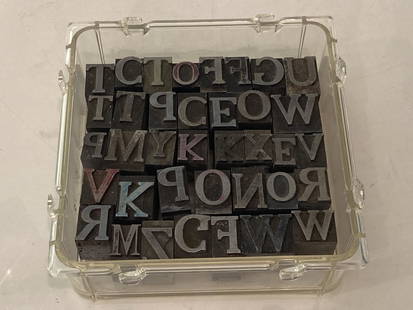 Lot Of Vintage Type Set Metal Letterpress Newspaper Printing Blocks