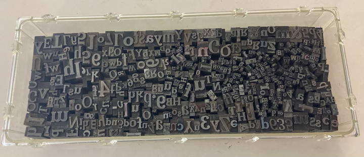 Lot Of Vintage Type Set Metal Letterpress Newspaper Printing Blocks