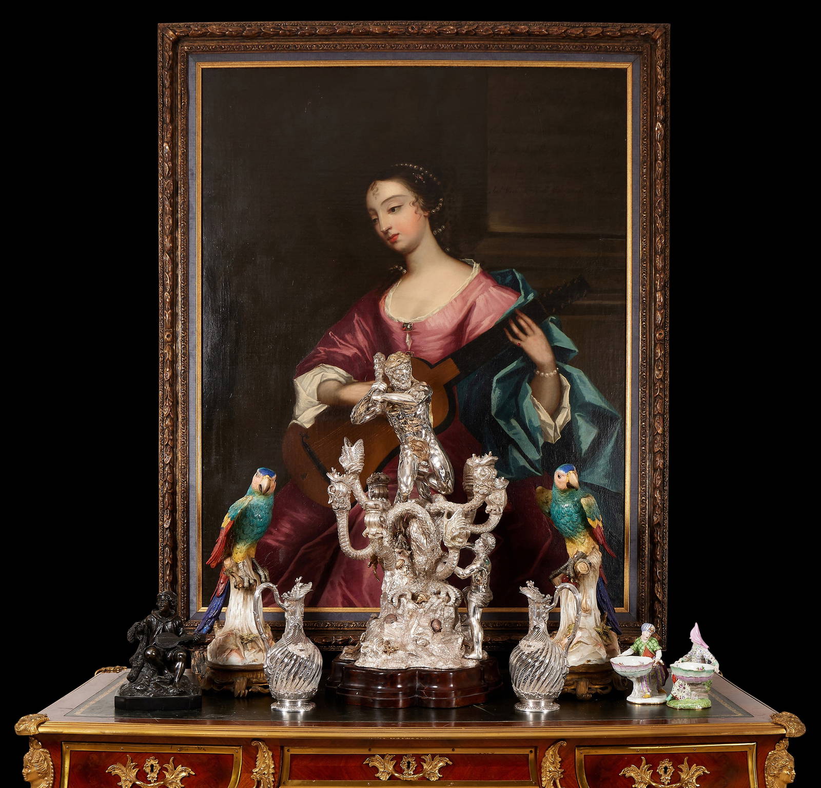 A Large 18th Century Portrait Of Mrs Arabella Hunt (1662-1705) Playing ...