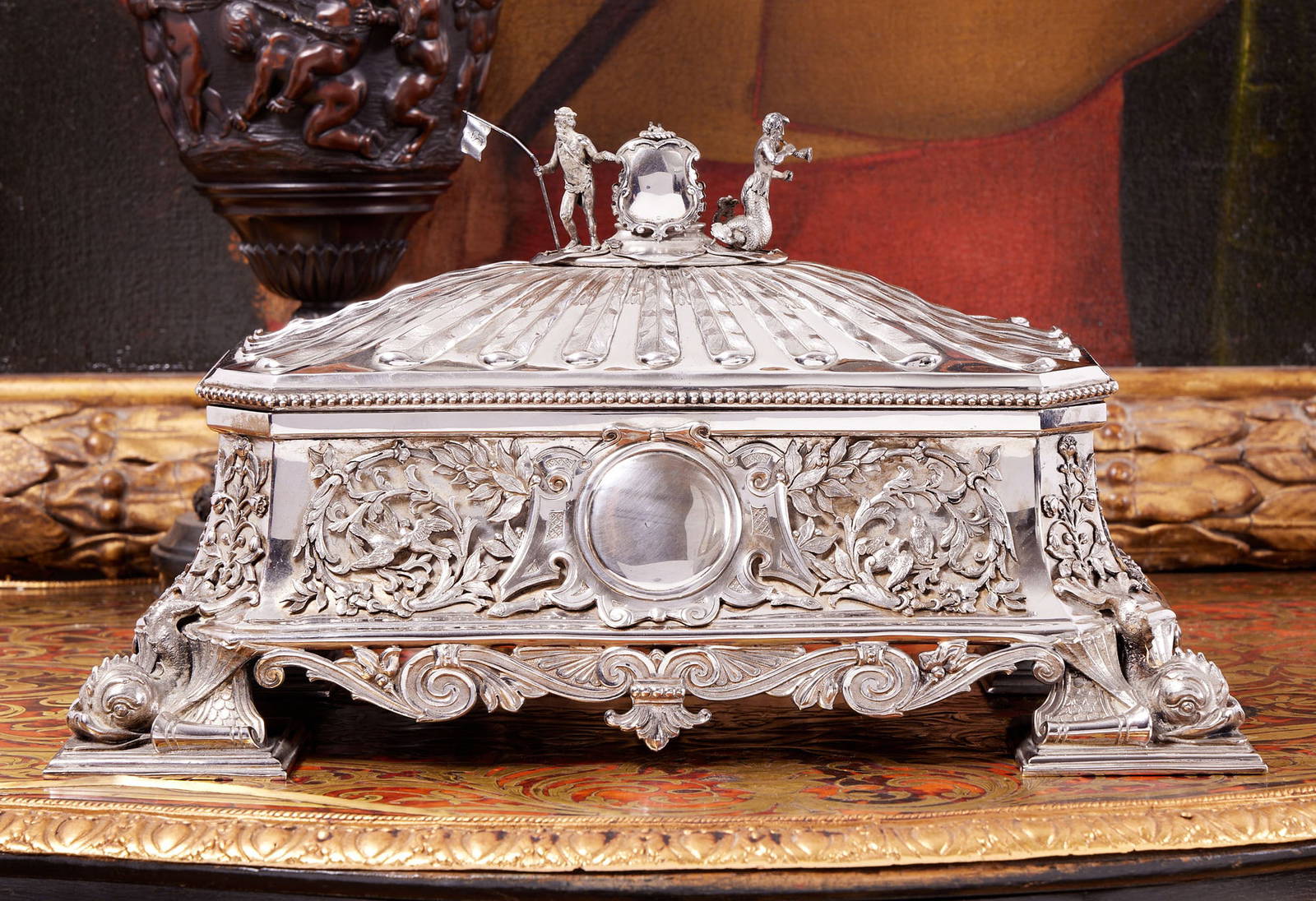 A Large Sterling Silver Victorian Casket, London, 1892 Auction