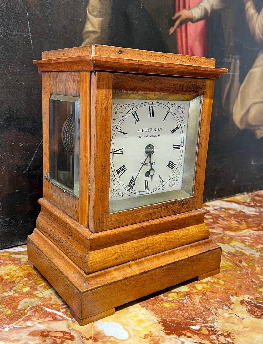 A Mid 19th Century Satinwood Four Glass Library Clock, Rieder & Co ...