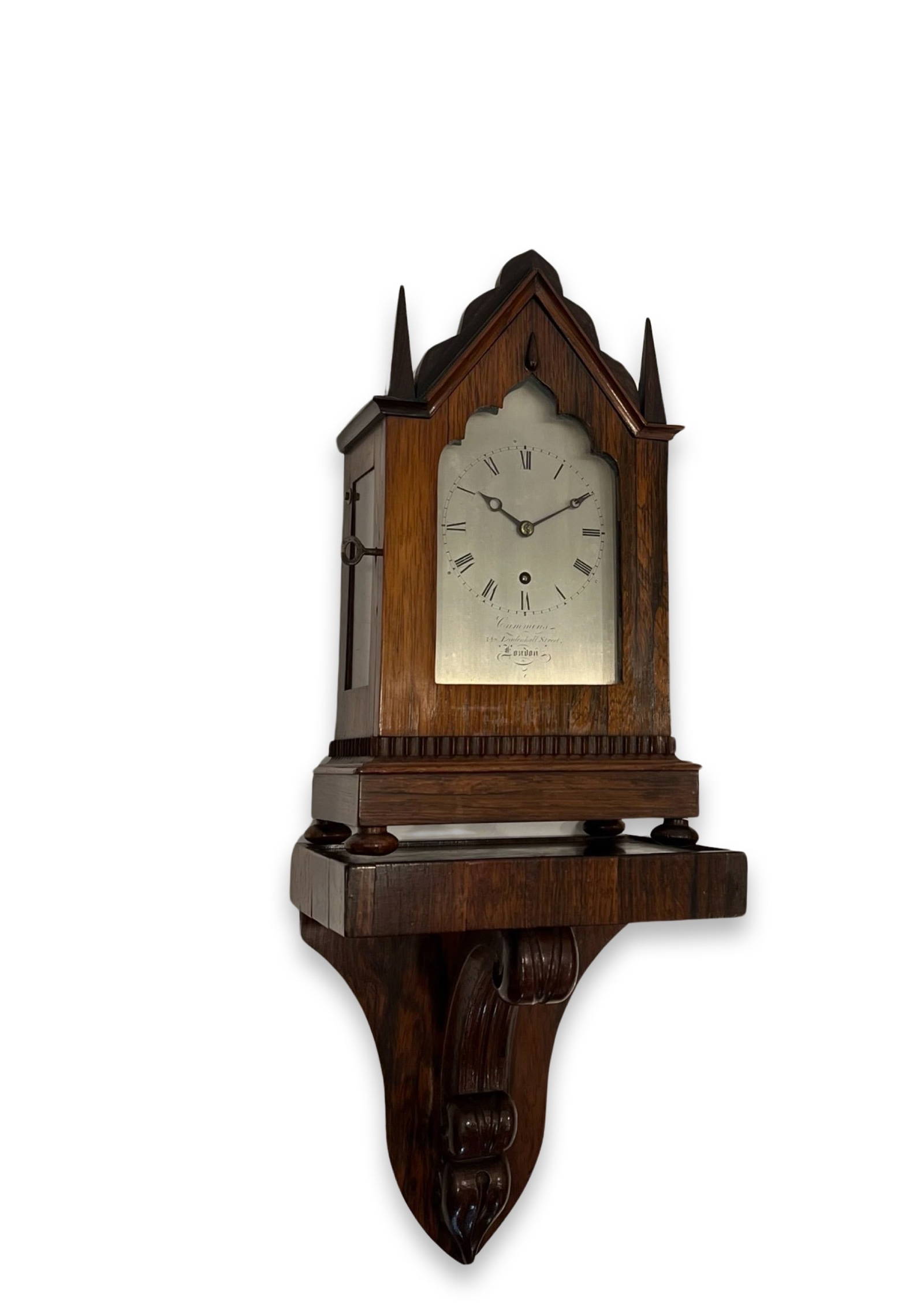A Mid 19th Century Gothic Revival Bracket Clock Signed Cummins, London ...