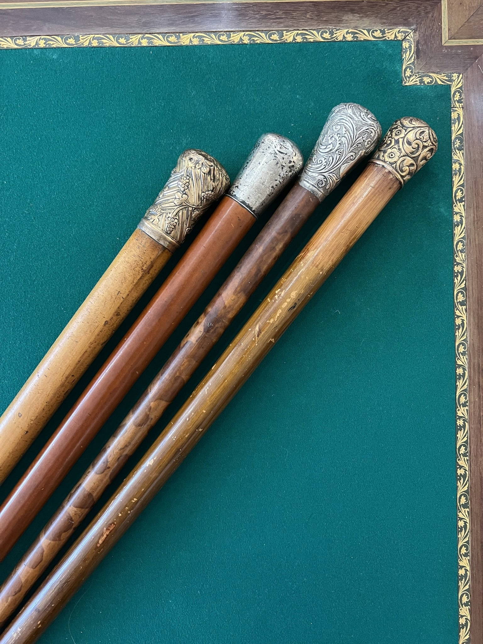 Four 19th Century Canes Including Two With Gilt Metal Knops Auction