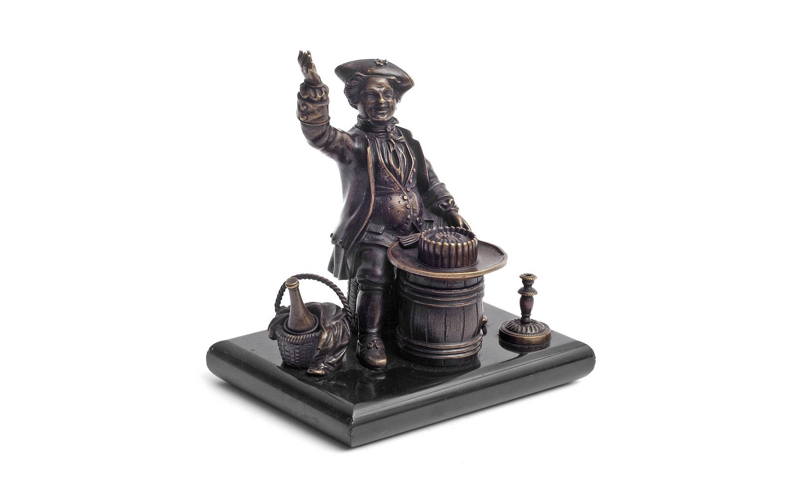 A Regency Bronze Pen Holder In The Form Of A Jovial Gentleman Auction