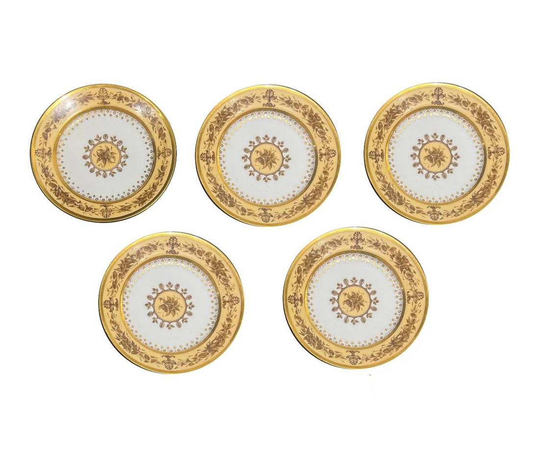 Buy A Set Of Five French Paris Plates In The Empire Style Circa 1800 ...