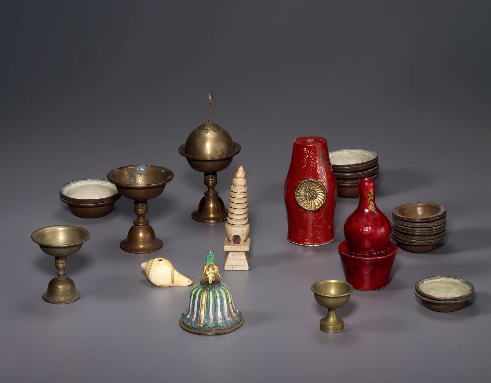 A Set Of Buddhist Ritual Objects Auction