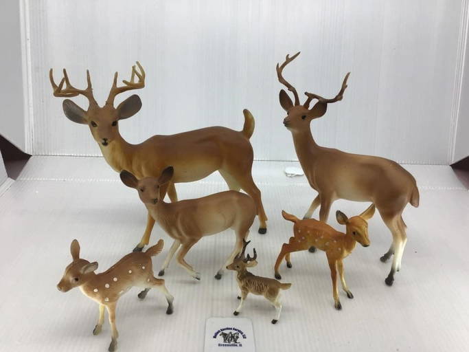 Vintage Hard Plastic Deer Figures