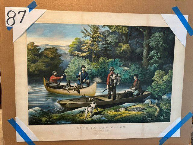 Life In The Woods Returning To Camp Currier & Ives, Lg. Folio, Unframed ...