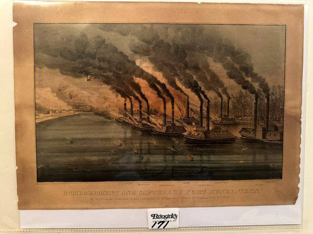 The Bombardment & Capture Of Fort Henry Tenn. Currier & Ives, Sm. Folio ...