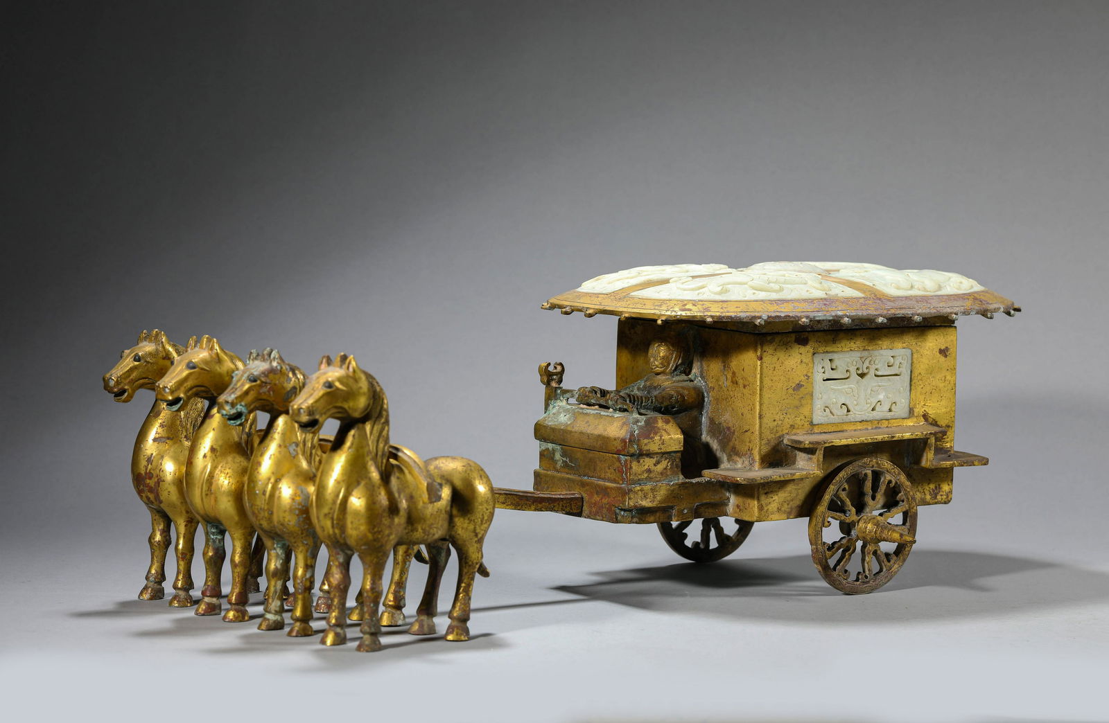 A Gilt-Bronze and Jade Inlaid Horse Carriage - Dec 19, 2022 | Cohen Art ...