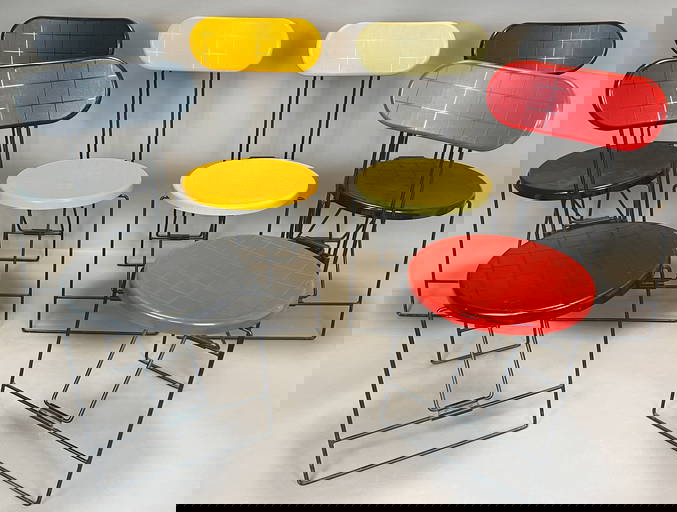 6 Folding Chairs. "cricket." Andries Van Onck & Kazuma Yamaguchi. 1980s.