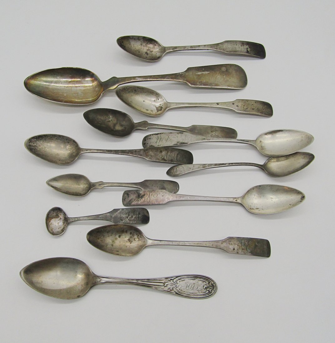lot of antique fiddle back spoons, flatware (#0162) on Jun 26, 2022 ...