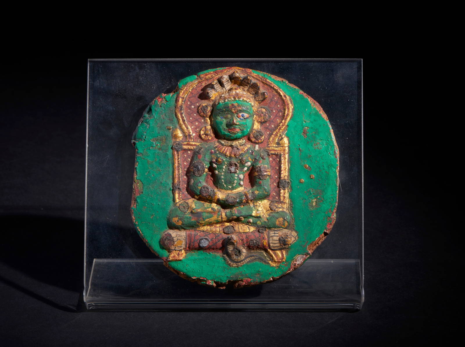 An Indian Jain Plaque From A Portable Shrine Depicting Parshva ...