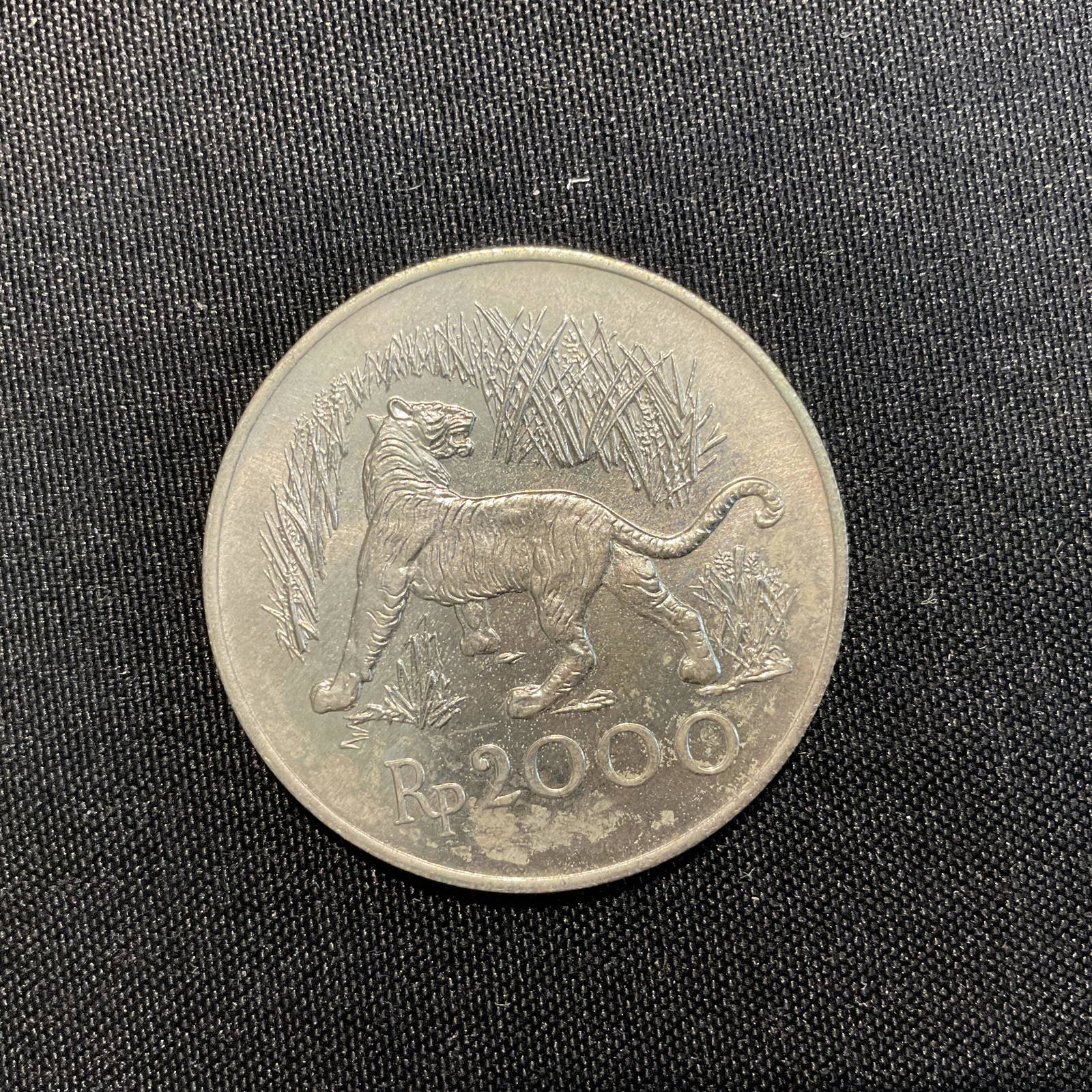 1974 Indonesia 2000 Rupiah Silver Commemorative Coin Javan Tiger Auction