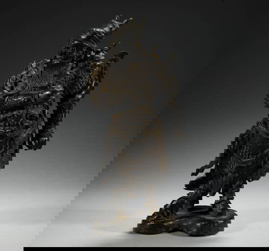 In The Ming Dynasty, The Bronze Statue Of Zhao Gongming