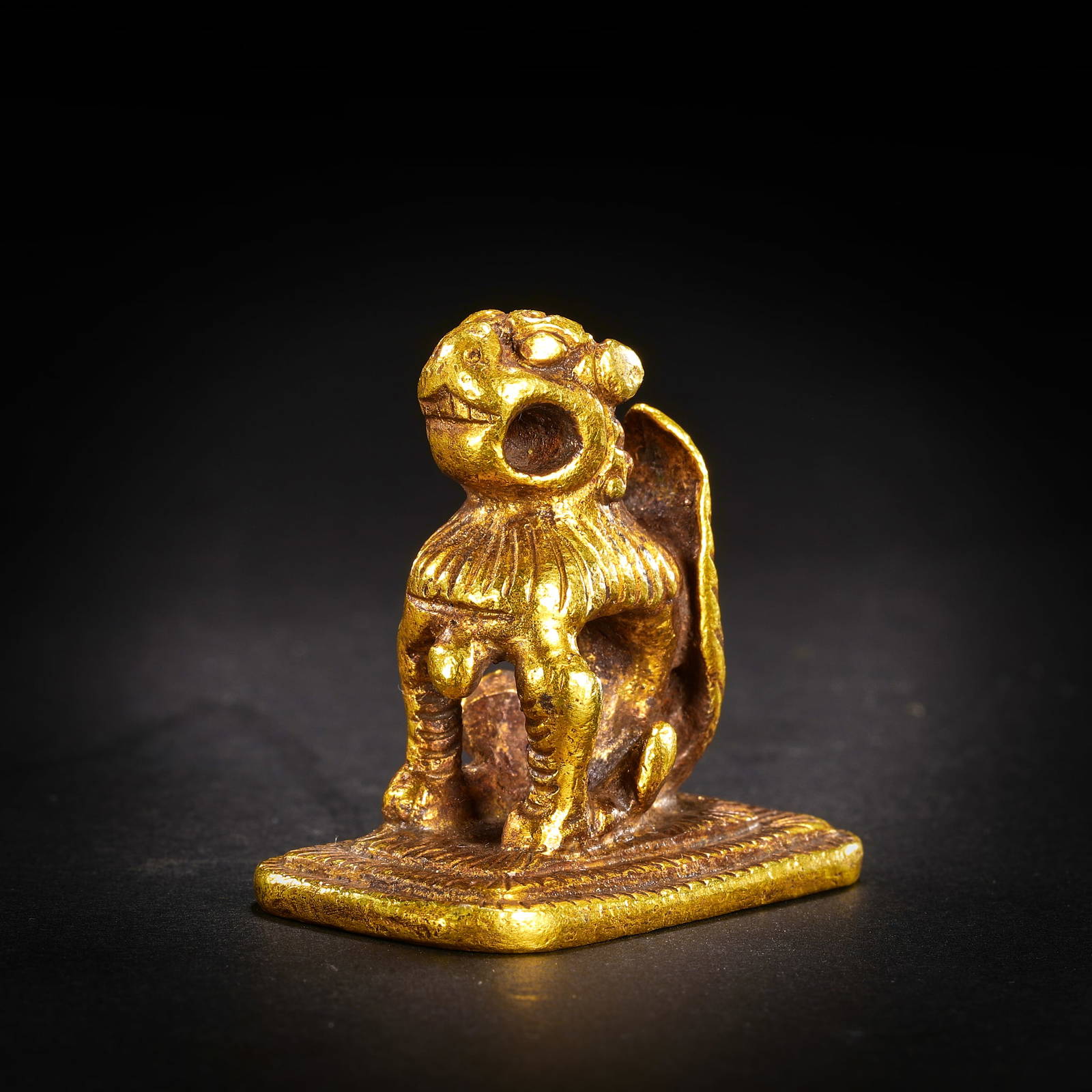 Pre-ming Dynasty Silver Gilt Animal Seal Auction