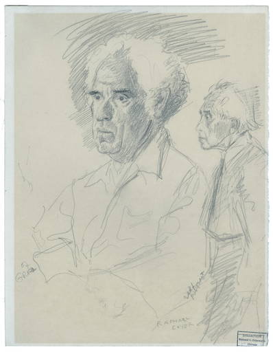 Raphael Soyer: "self Portrait With Chaim Gross"